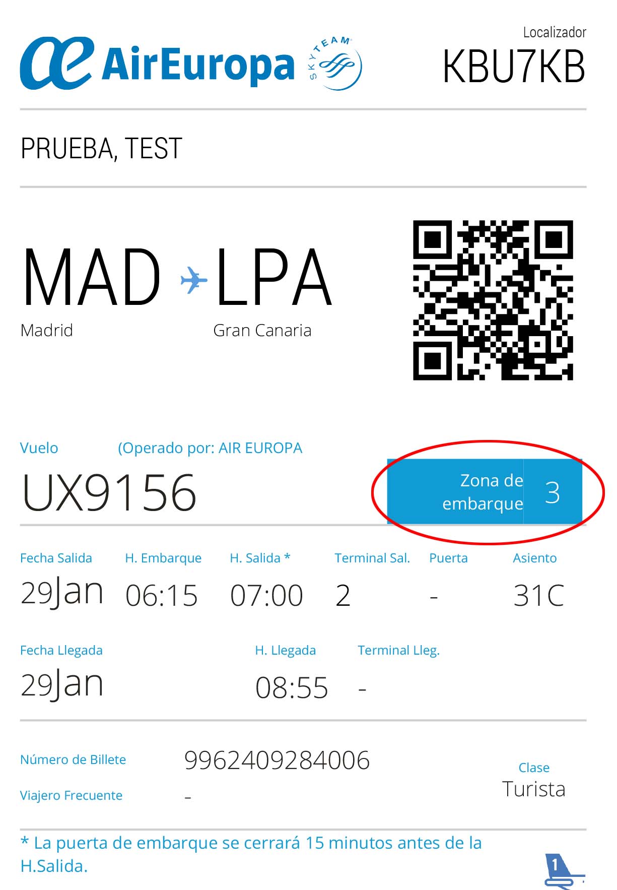 checkin prueba - Air Europa Blog